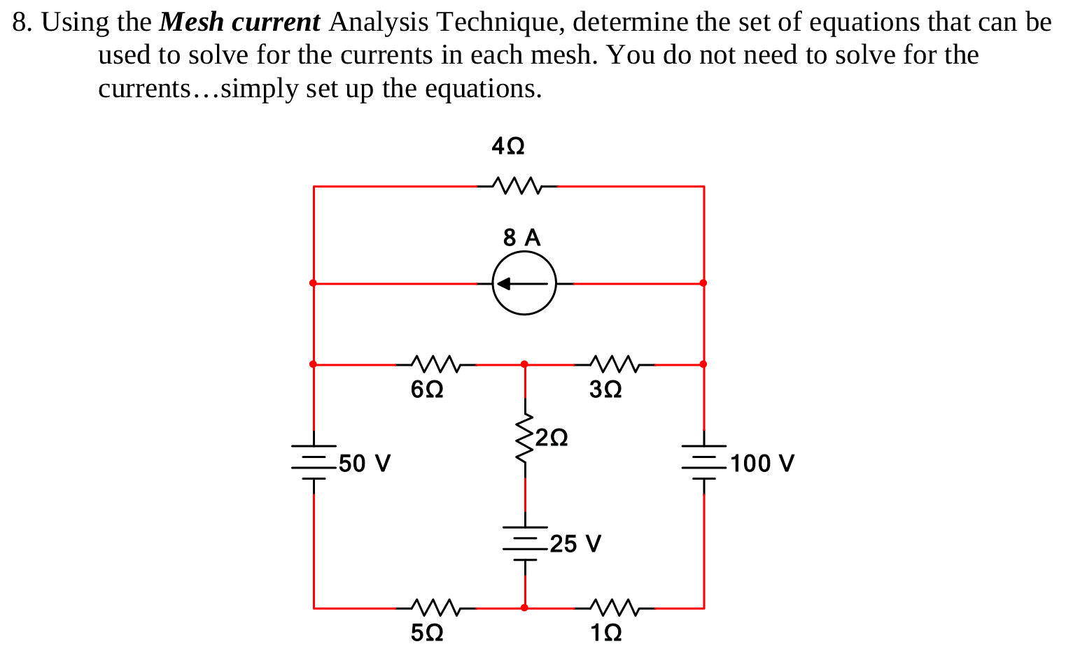 Solved Using the Mesh current Analysis Technique, determine | Chegg.com