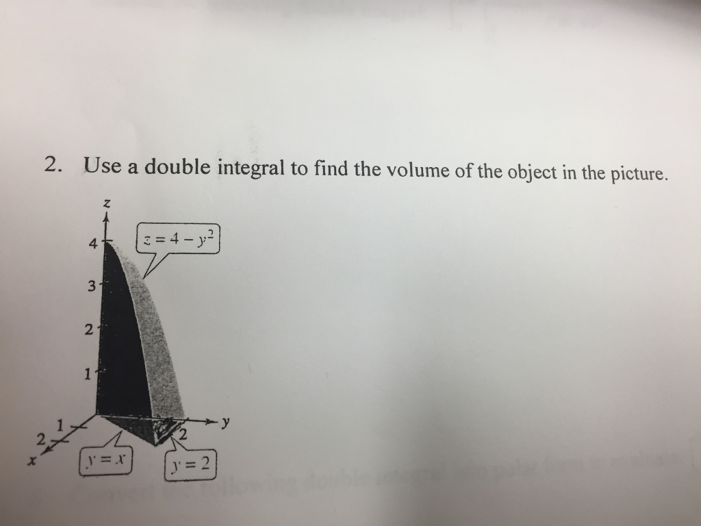 Solved Use a double integral to find the volume of the | Chegg.com