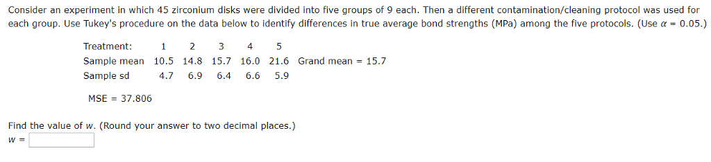 Solved Consider an experiment in which 45 zirconium disks | Chegg.com