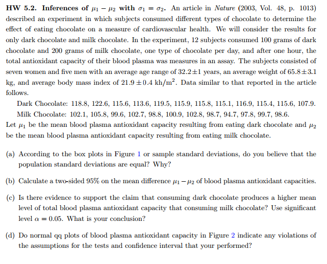 Solved Inferences of Mu_1 - Mu_2 with sigma_1 = sigma_2. An | Chegg.com