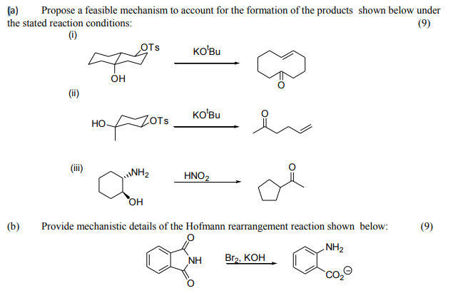 Solved (a) Propose a feasible mechanism to account for the | Chegg.com