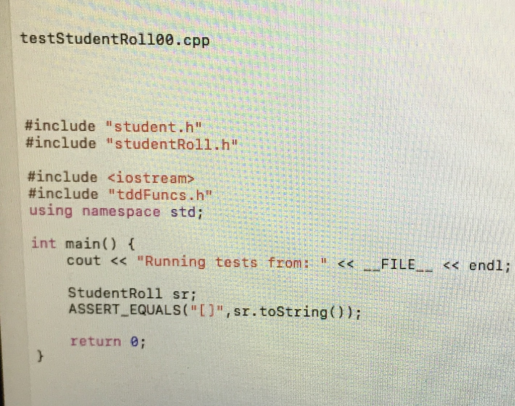 studentRoll.h #ifndef STUDENTROLL_H #define | Chegg.com