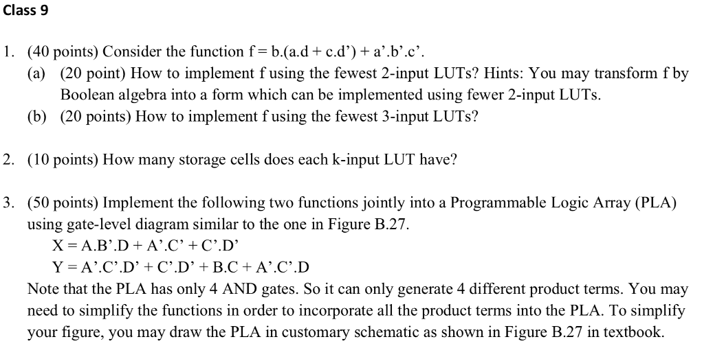 Solved Class 9 1. (40 points) Consider the function f = | Chegg.com