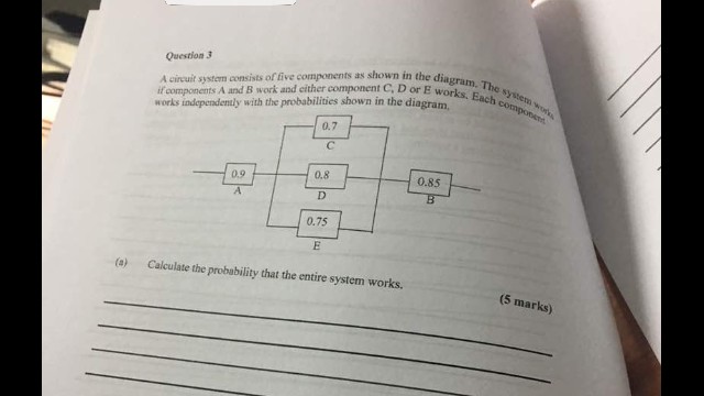 Solved Question 3 A circuit system consists of five | Chegg.com