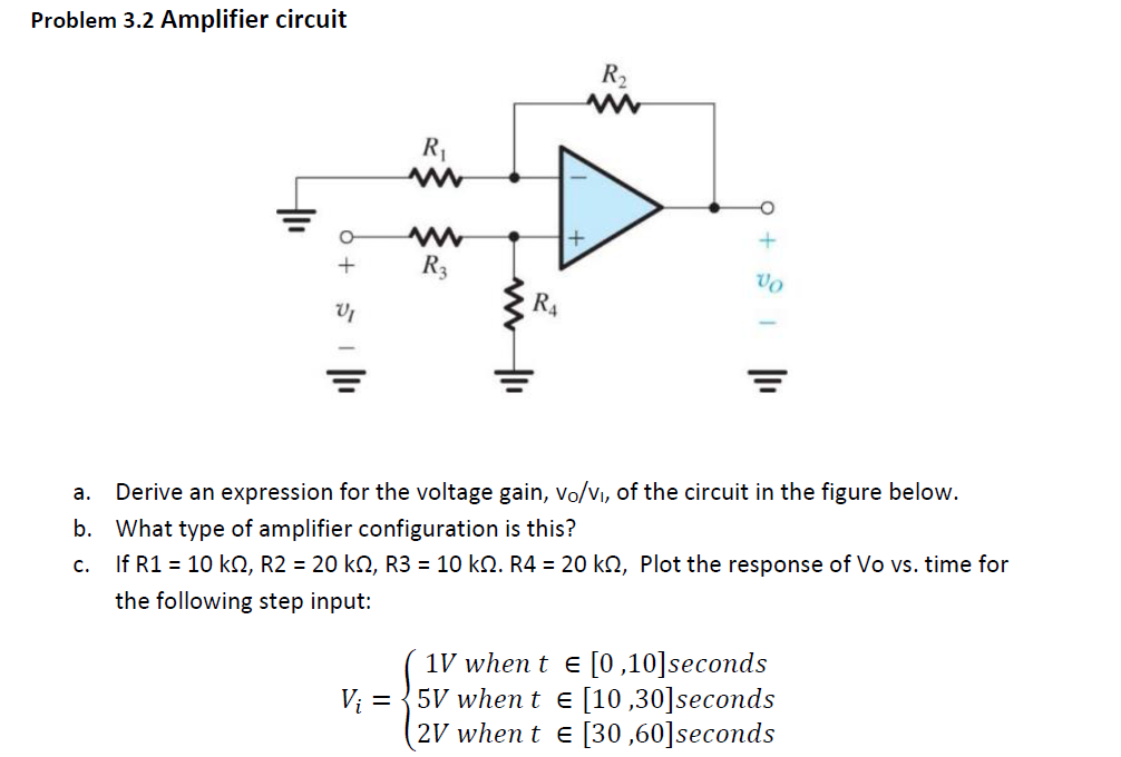 Solved Amplifier circuit Derive an expression for the | Chegg.com