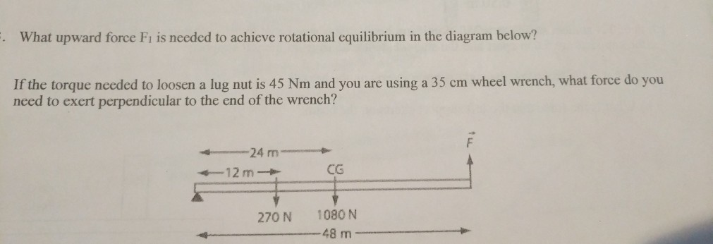 Solved . What upward force Fi is needed to achieve | Chegg.com