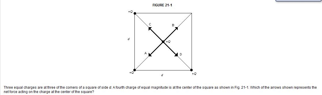 Solved Three equal charges are at three of the corners of a | Chegg.com Solved Three equal charges are at three of the corners of a | Chegg.com