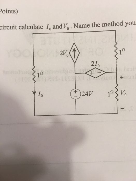 Solved circuit calculate Io and Vo.Name the method you 2Vo | Chegg.com