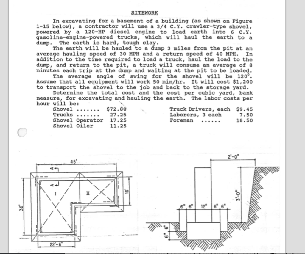 Solved In excavating for a basement of a building (as shown | Chegg.com
