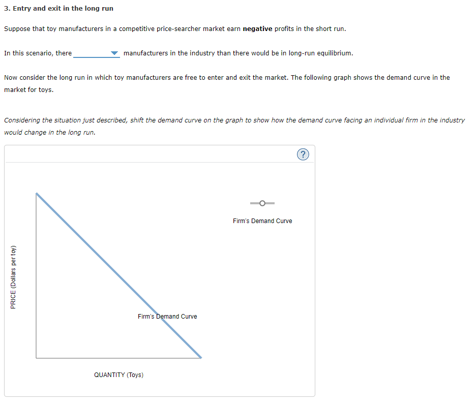 Solved 3. Entry and exit in the long run Suppose that toy | Chegg.com