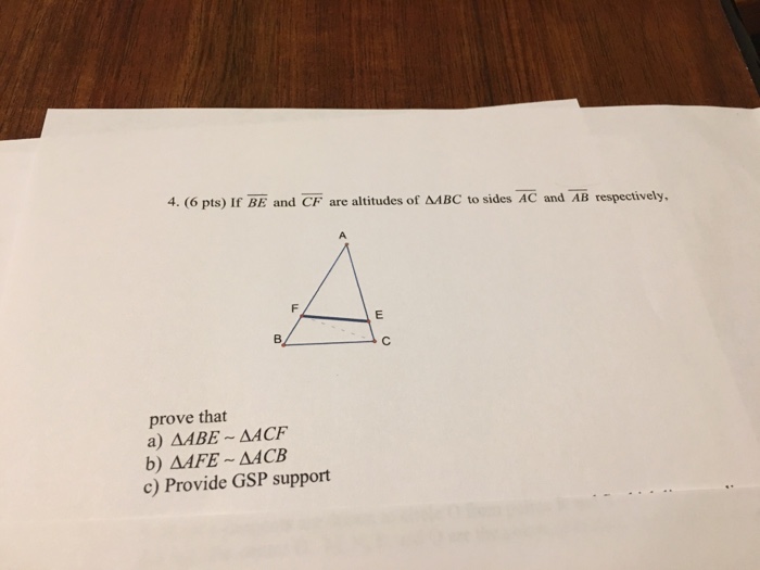 Solved If BE and CF are altitudes of triangle ABC to sides | Chegg.com