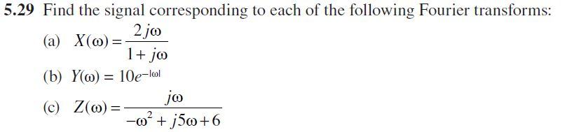 Solved Find the signal corresponding to each of the | Chegg.com
