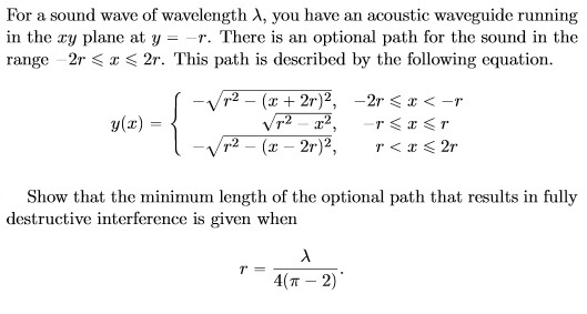 Solved For a sound wave of wavelength lambda, you have an | Chegg.com
