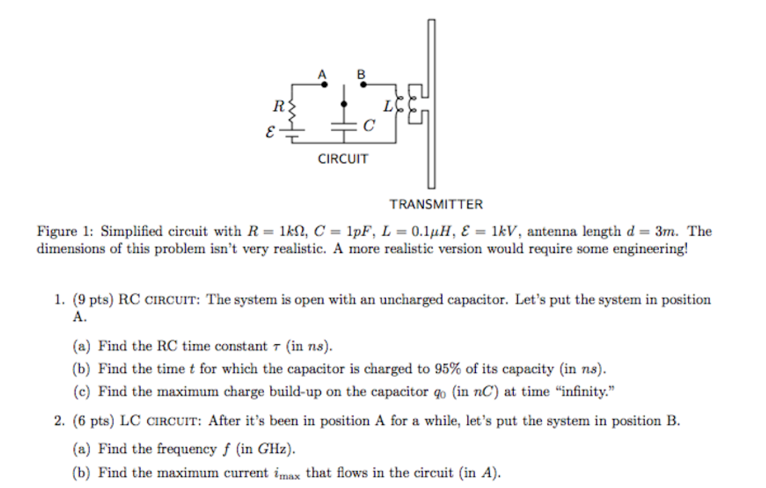 Solved Find the RC time constant r (in n,s). Find the time | Chegg.com