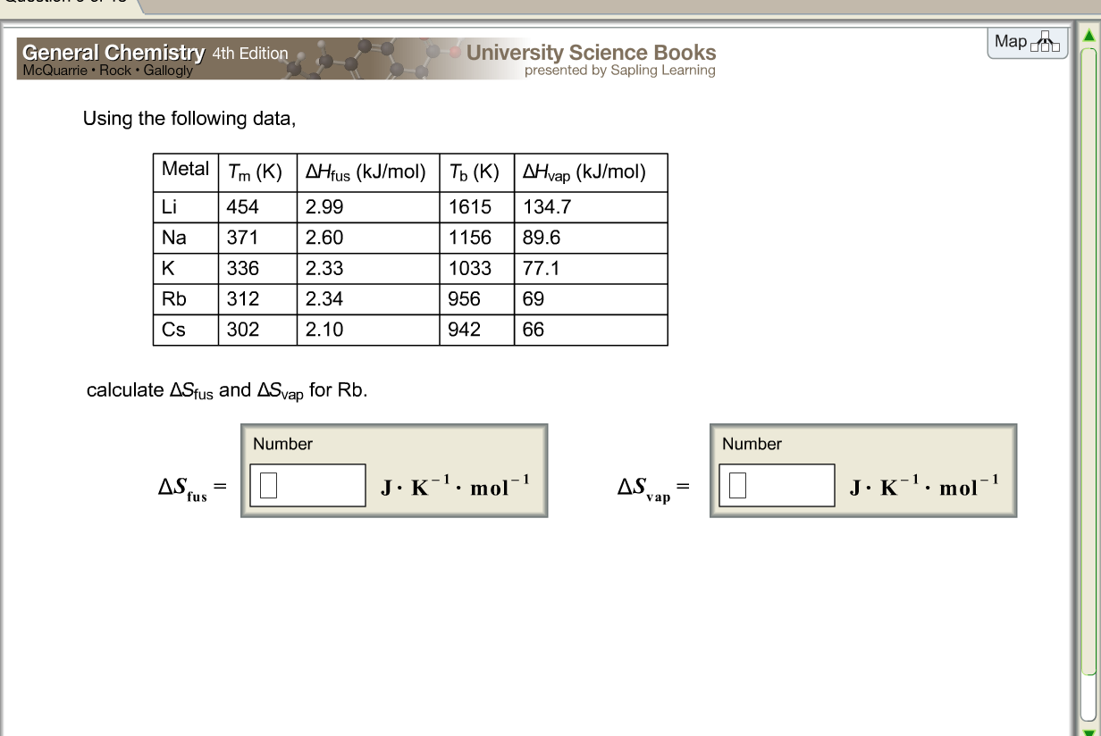 Solved Using the following data. Calculate delta S_fus and | Chegg.com