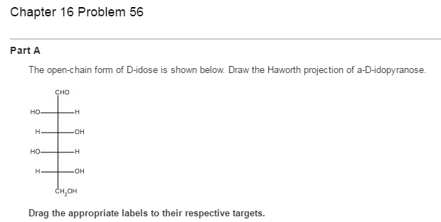 Solved The open-chain form of D-idose is shown below Draw | Chegg.com