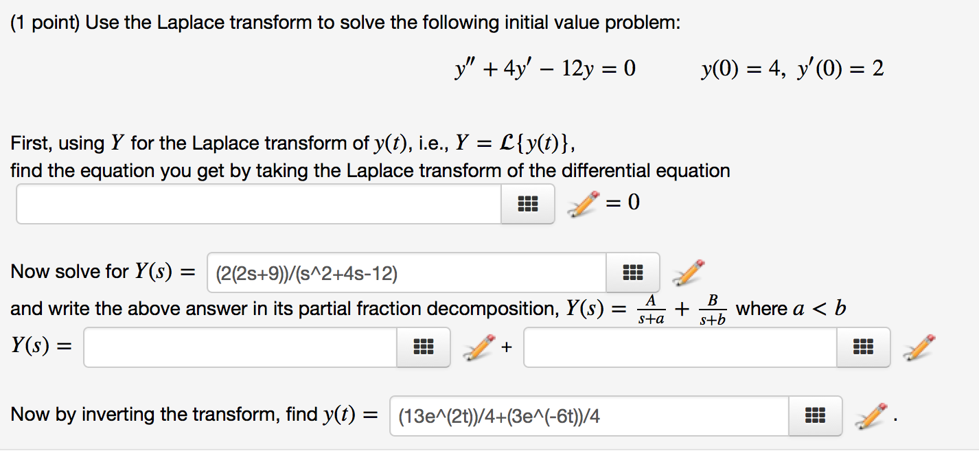 Solved Use the Laplace transform to solve the following | Chegg.com