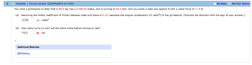 Solved 2. 1/2 points | Previous Answers OSColPhys2016 | Chegg.com Solved 2. 1/2 points | Previous Answers OSColPhys2016 | Chegg.com