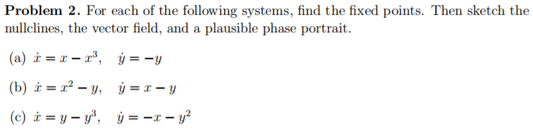Solved For each of the following systems, find the fixed | Chegg.com