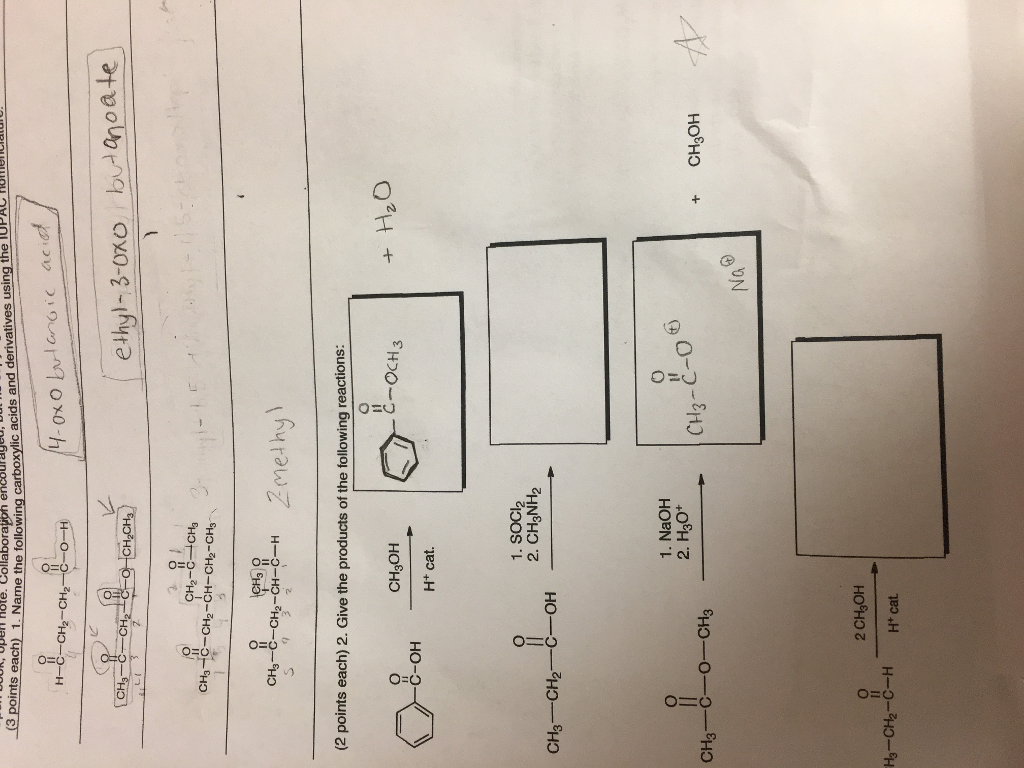 Solved Name the following carboxylic acids and derivatives | Chegg.com
