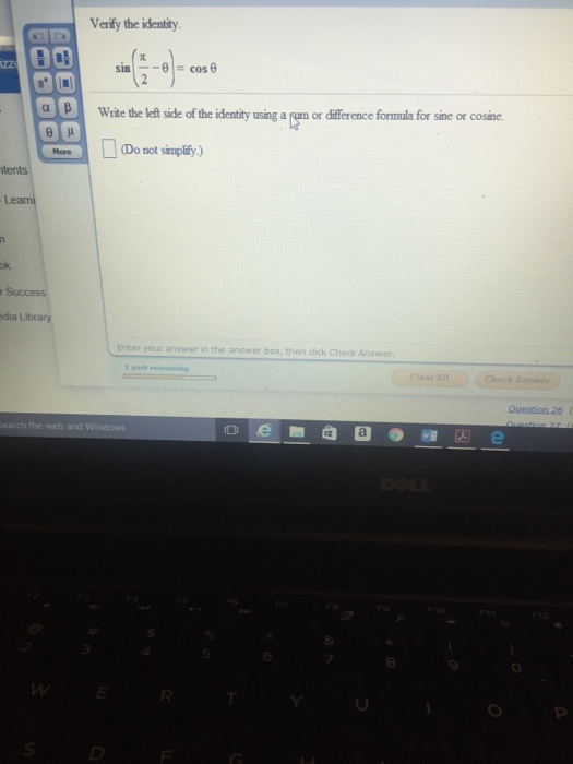 Solved Verify The Identify Sin pi 2 Theta Cos Theta Chegg