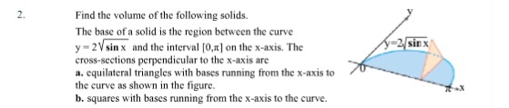 Solved Find the volume of the following solids. The base of | Chegg.com