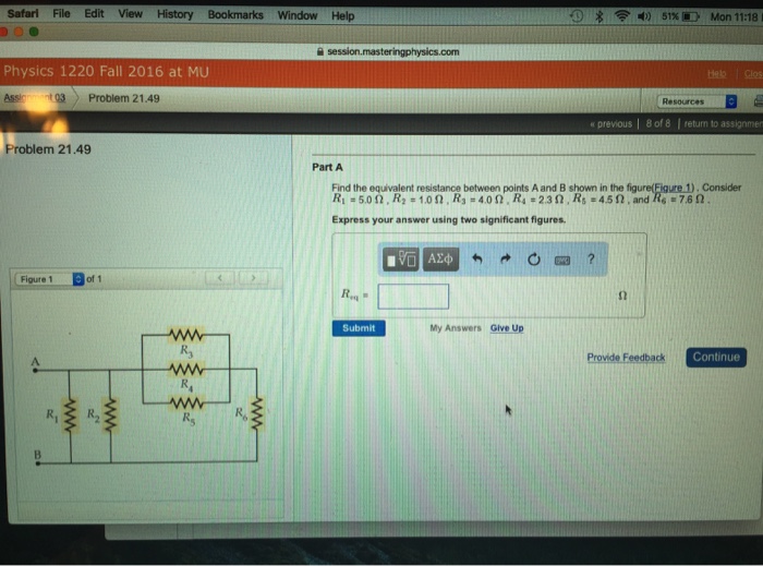 Solved Find the equivalent resistance between points A and B | Chegg.com