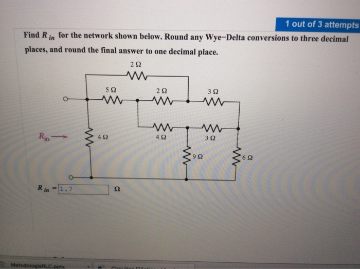 Solved Find R_in for the network shown below. Round any | Chegg.com