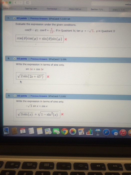Solved Evaluate the expression under the given conditions. | Chegg.com