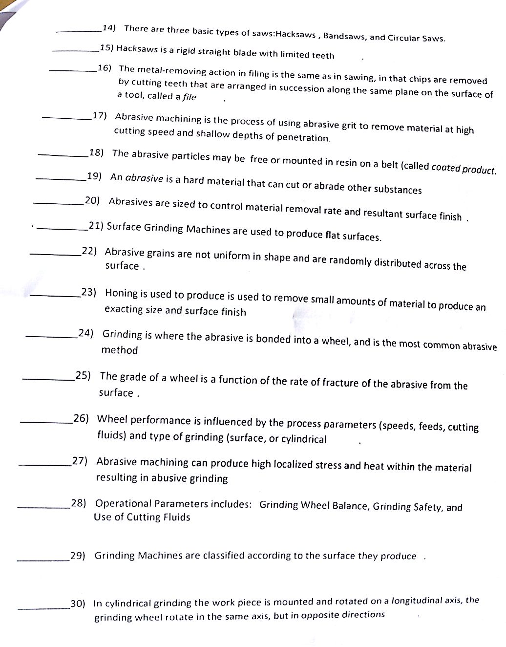Solved Machining operations cover Shaping, Planning, | Chegg.com