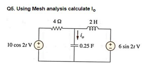 Solved Using Mesh analysis calculate l_0 | Chegg.com