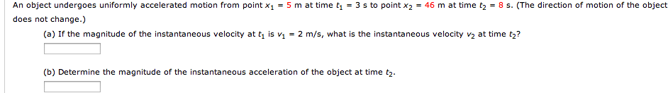 Solved An object undergoes uniformly accelerated motion from | Chegg.com