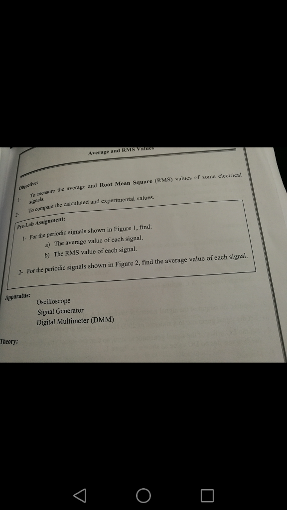 Solved Average and RMS values measure the average and Root | Chegg.com