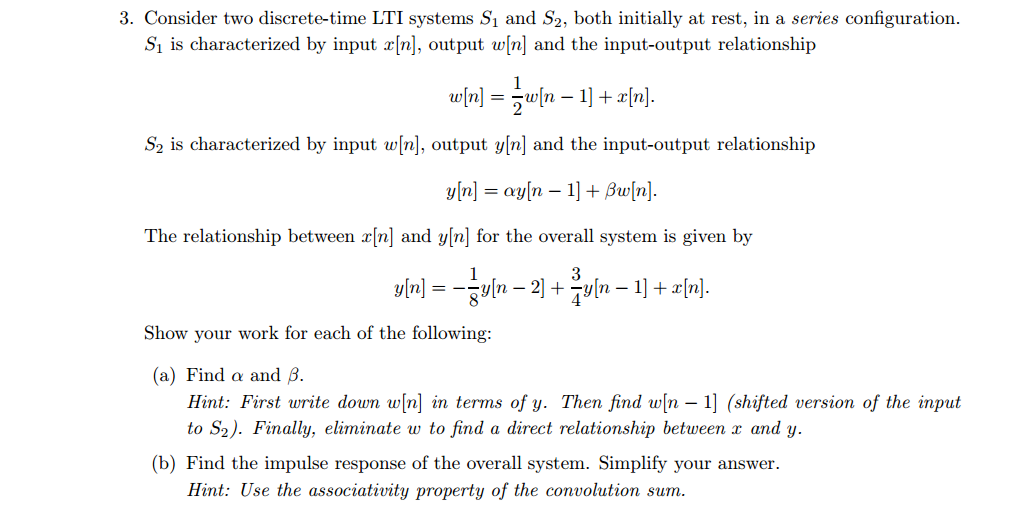 Solved Consider two discrete-time LTI systems S_1 and S_2, | Chegg.com