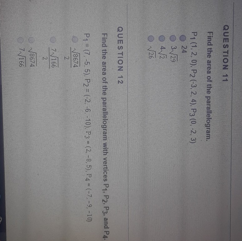 Solved Find the area of the parallelogram. P_1 (1, 2, 0), | Chegg.com