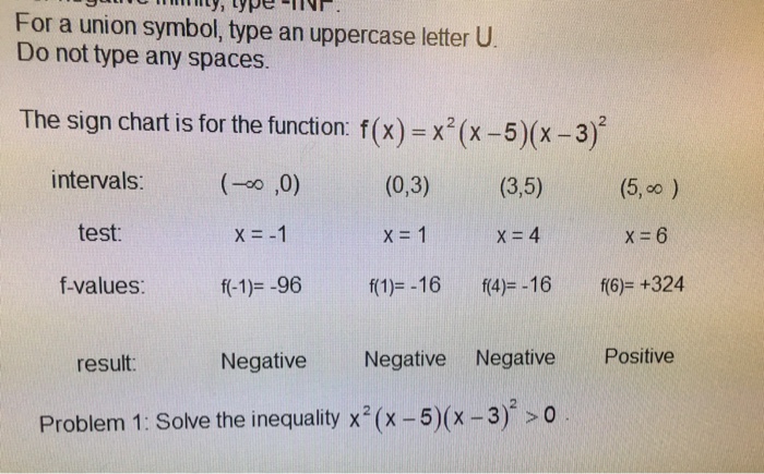 Solved For a union symbol, type an uppercase letter U Do not | Chegg.com