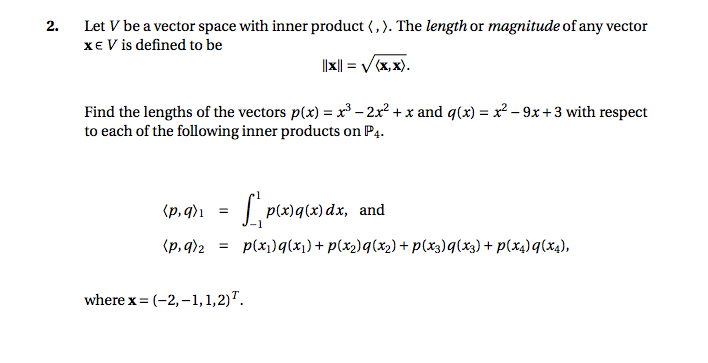 Solved 2. Let V be a vector space with inner product (,). | Chegg.com