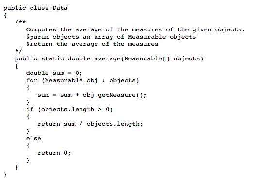 Solved Add a method public static Measurable max (Measurable | Chegg.com