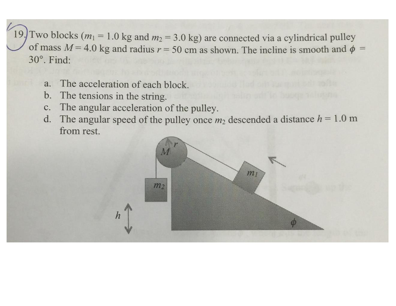 Solved Two blocks (m1 = 1.0 kg and m2 = 3.0 kg) are | Chegg.com
