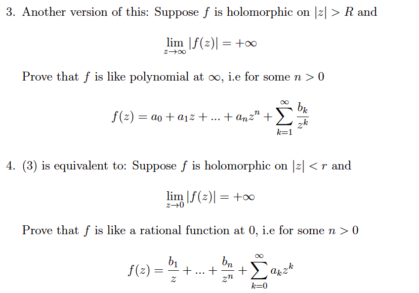 Solved 3. Another version of this: Suppose f is holomorphic | Chegg.com