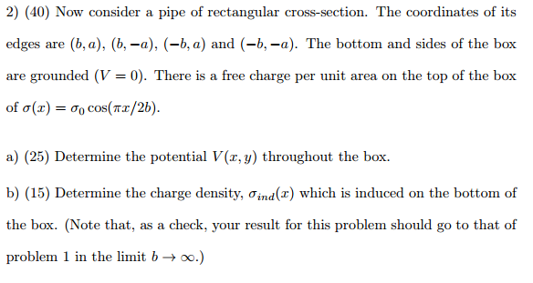 Solved Now consider a pipe of rectangular cross-section. The | Chegg.com