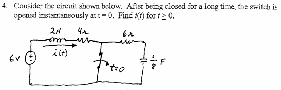Solved 4. Consider the circuit shown below. After being | Chegg.com