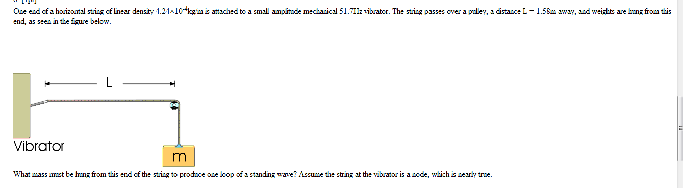 Solved One end of a horizontal string of linear density 4.24 | Chegg.com
