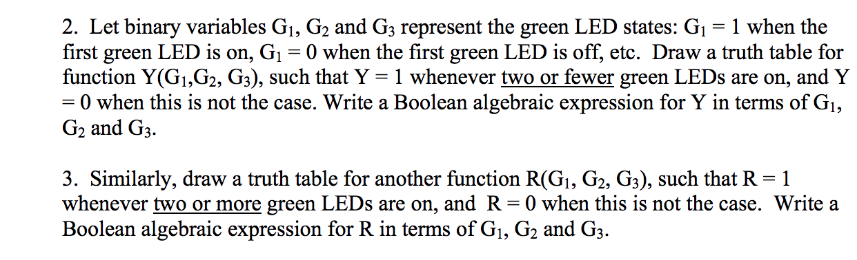 Solved Let binary variables G1, G2 and G3 represent the | Chegg.com