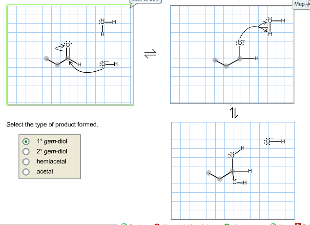 Solved 0 1 Select the type of product formed. O 1° gem-diol | Chegg.com