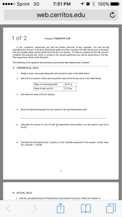 Solved In the "capstone" experiment you will mix known | Chegg.com