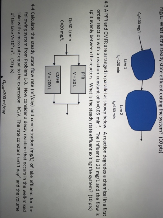 Solved A PFR and CMFR are arranged in parallel as shown | Chegg.com