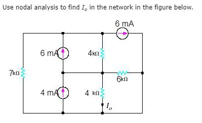 Solved Use nodal analysis to find I, in the network in the | Chegg.com