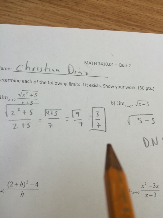 Solved Determine each of the following limits if it exists. | Chegg.com
