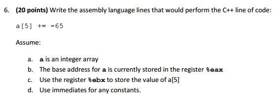 Solved Convert c++ into assembly I am quite stumped on | Chegg.com